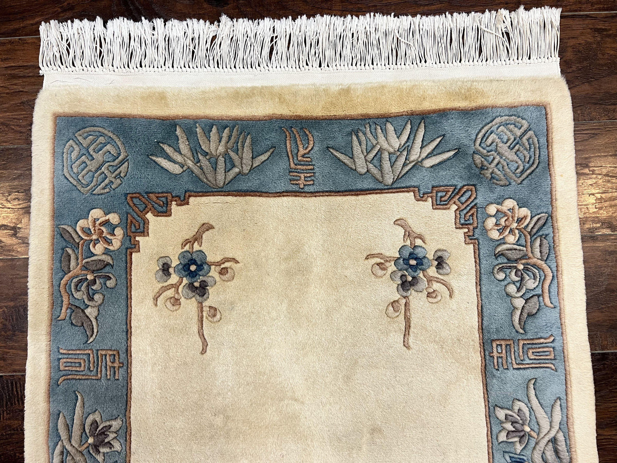 Chinese Wool Rug 3x5, Small Chinese 90 Line Art Deco Carpet, Hand Knot ...