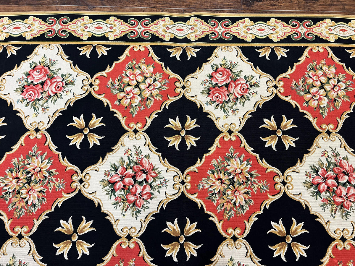 Large Stark Area Rug 9.6 x 11.7, Custom Vintage Stark Carpet, Red Blac ...