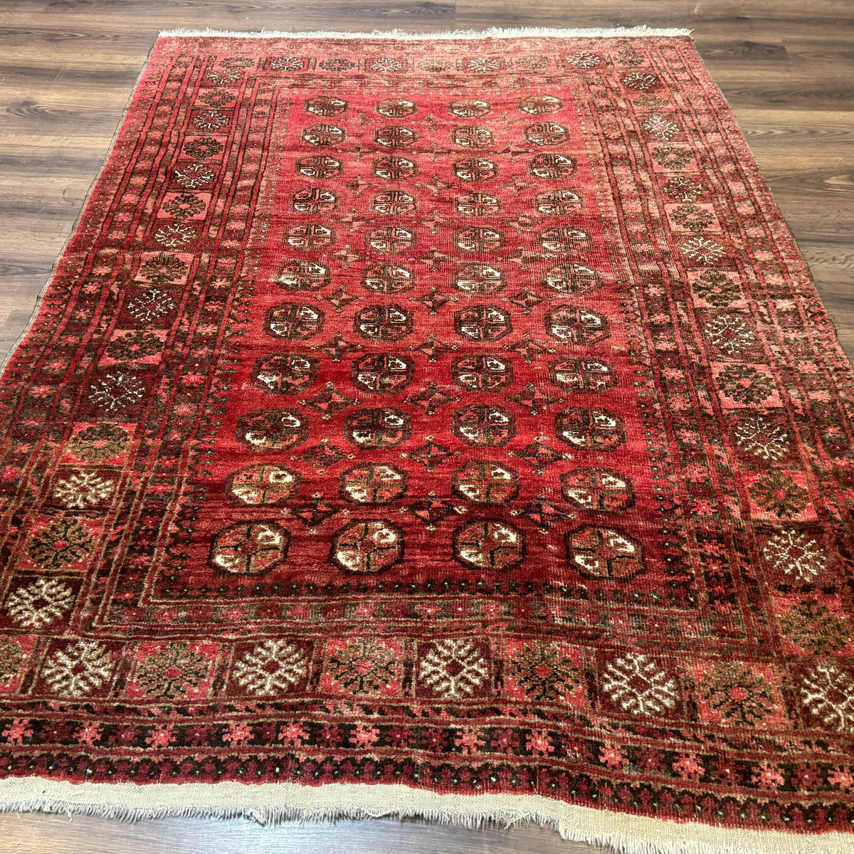 Antique Persian Turkoman Rug 5x6, Red – Jewel Rugs