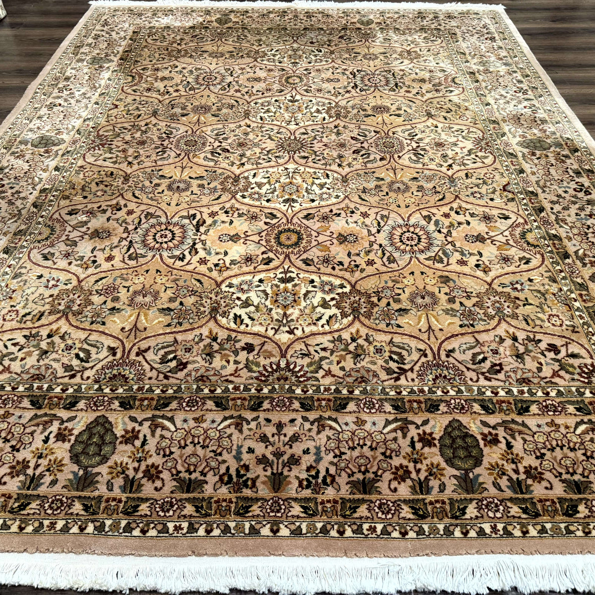Sino Persian Multipanel Kirman Rug 8x10, Wool Hand Knotted Carpet, 200 ...