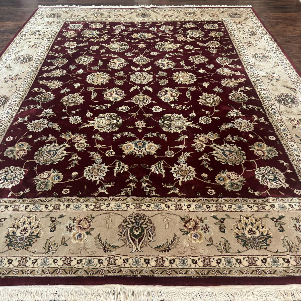 Maroon Persian Rug 8x10, Floral Allover, Traditional Area Rug, Wool an ...