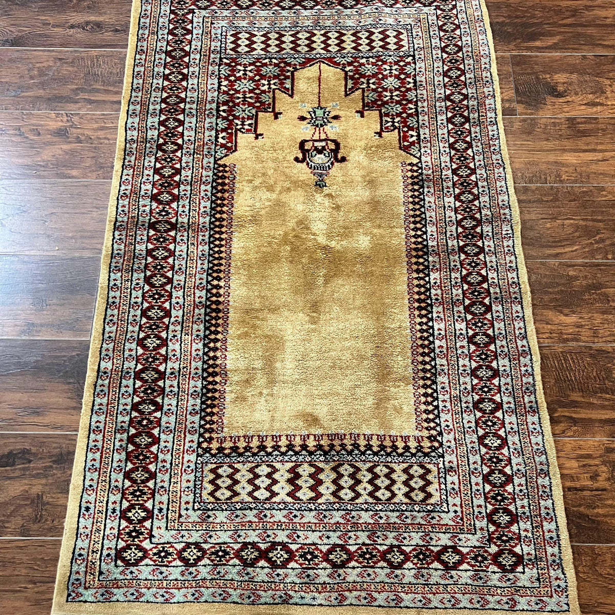 Bokhara Prayer Rug 3x5, Pakistani Turkoman Carpet, Tan, Handmade Vinta ...
