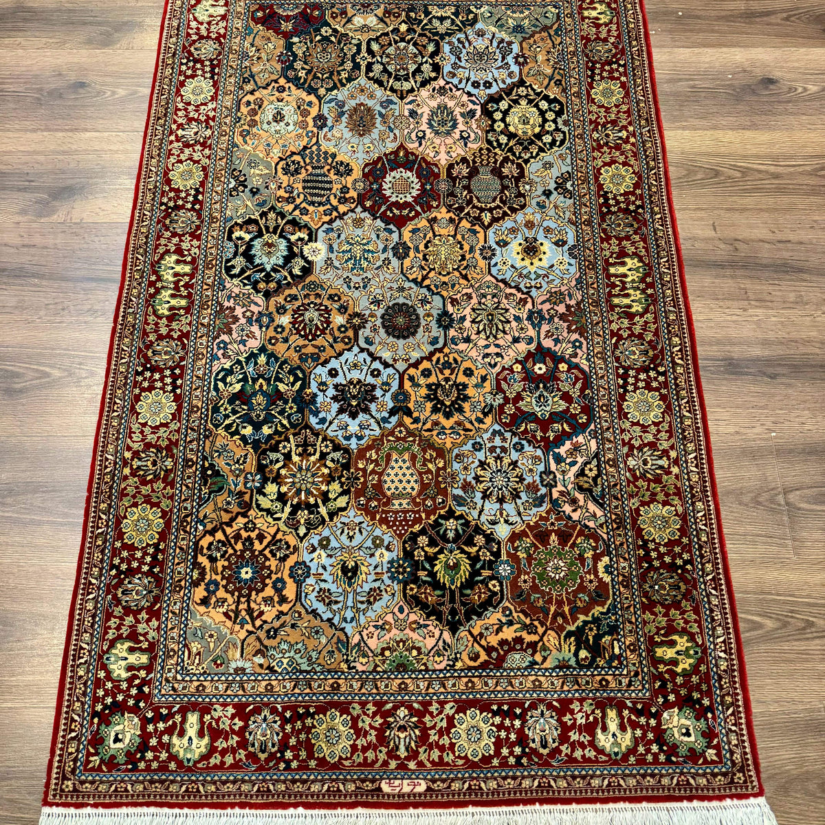Sino Persian Qum Rug 3x5 – Multicolor, Hand-Knotted, Wool on Silk, Ver ...
