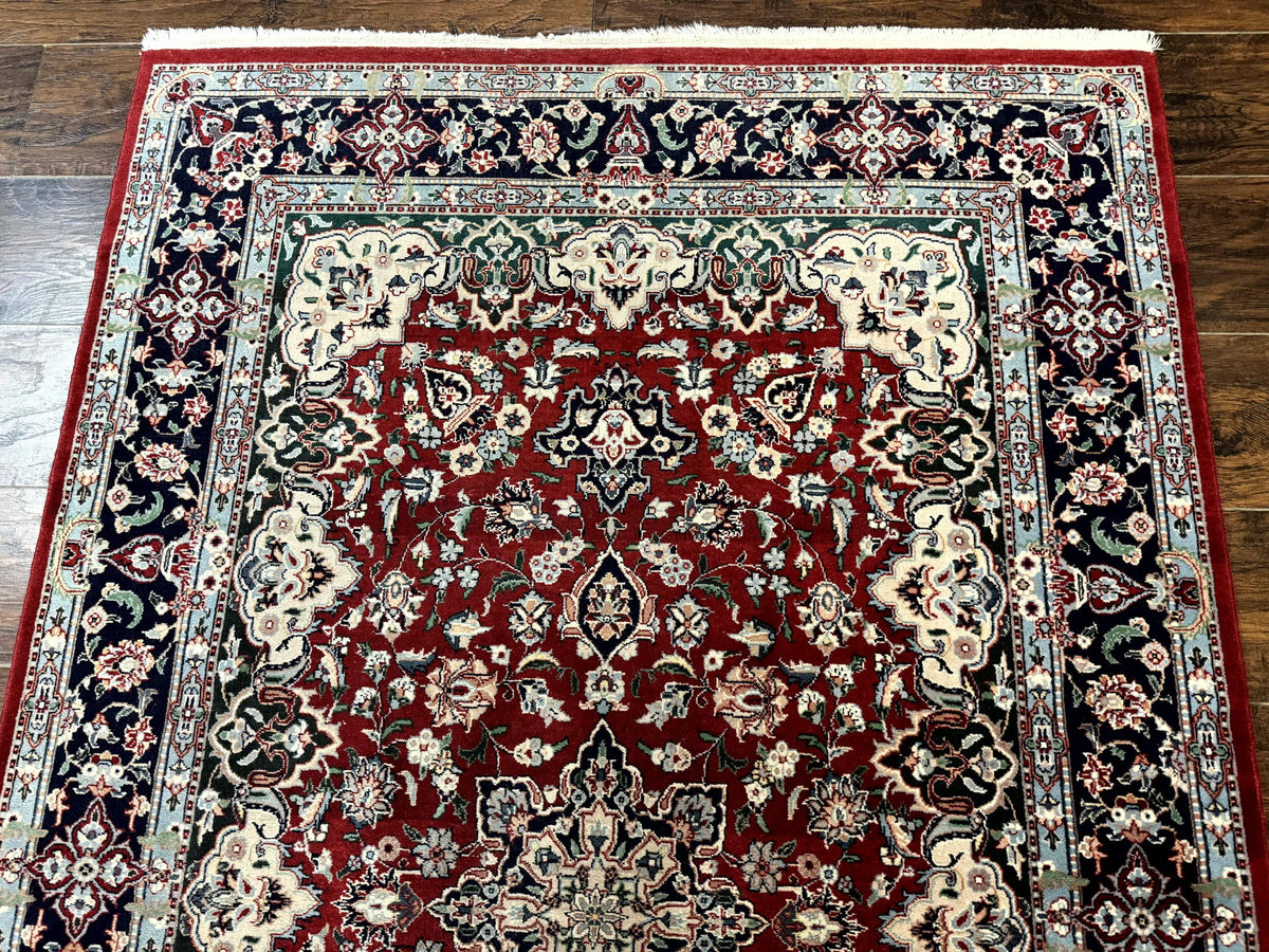 Pak Persian Rug 4x6, Red and Navy Blue, Floral, Very Fine 260 KPSI ...