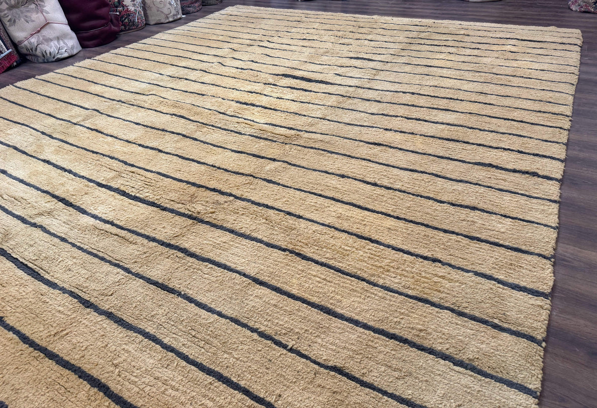 Modern Nepali Rug 13 x 15.6, Palace Size Wool Custom Made Rug, Tan, La ...