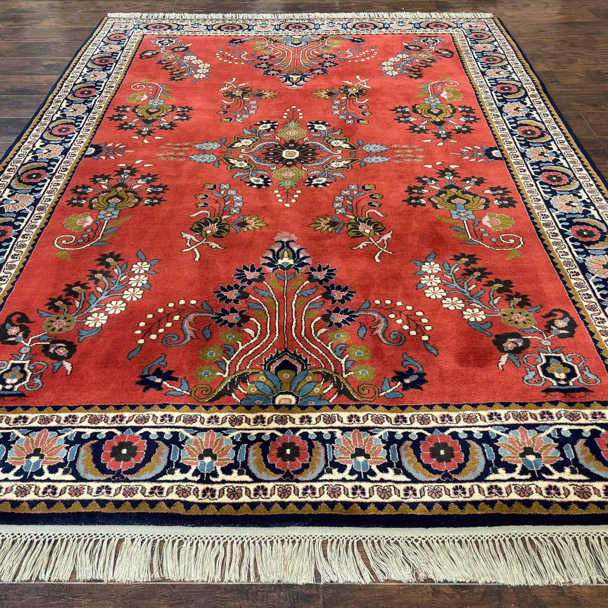 Indo Persian Sarouk Rug 6x9, Tomato Red – Jewel Rugs