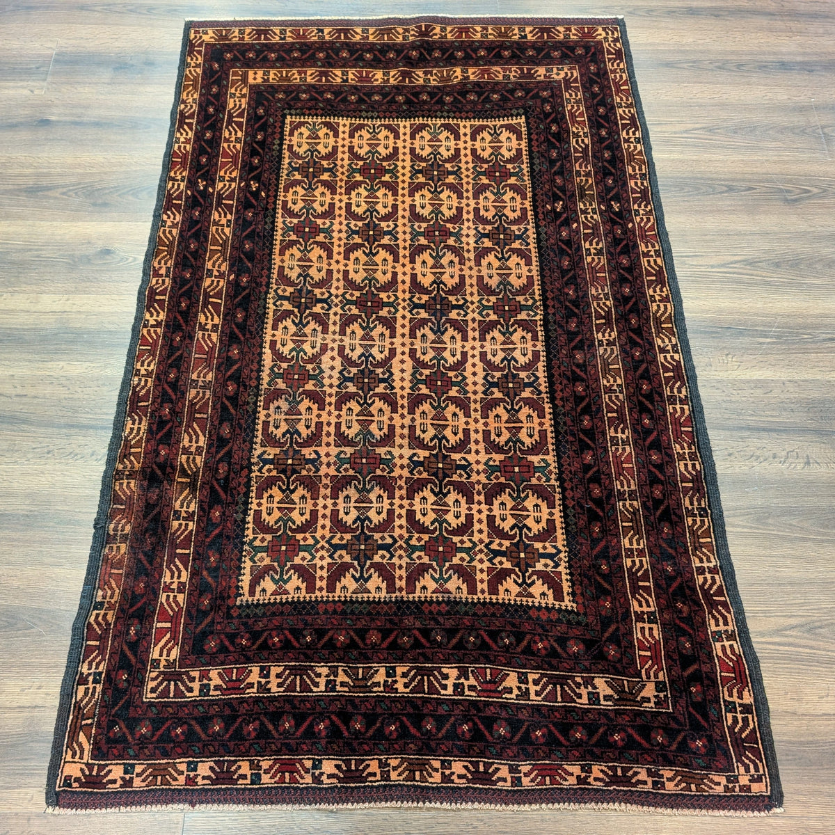Afghan Baluch Rug 4x6, Tan, Tribal, Handmade, Wool, New – Jewel Rugs