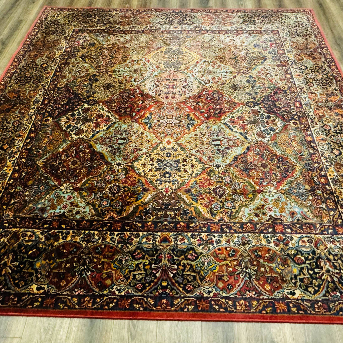 Square Karastan Multicolor Panel Kirman Rug #717, Rare Size 8.8 x 8.8 ...