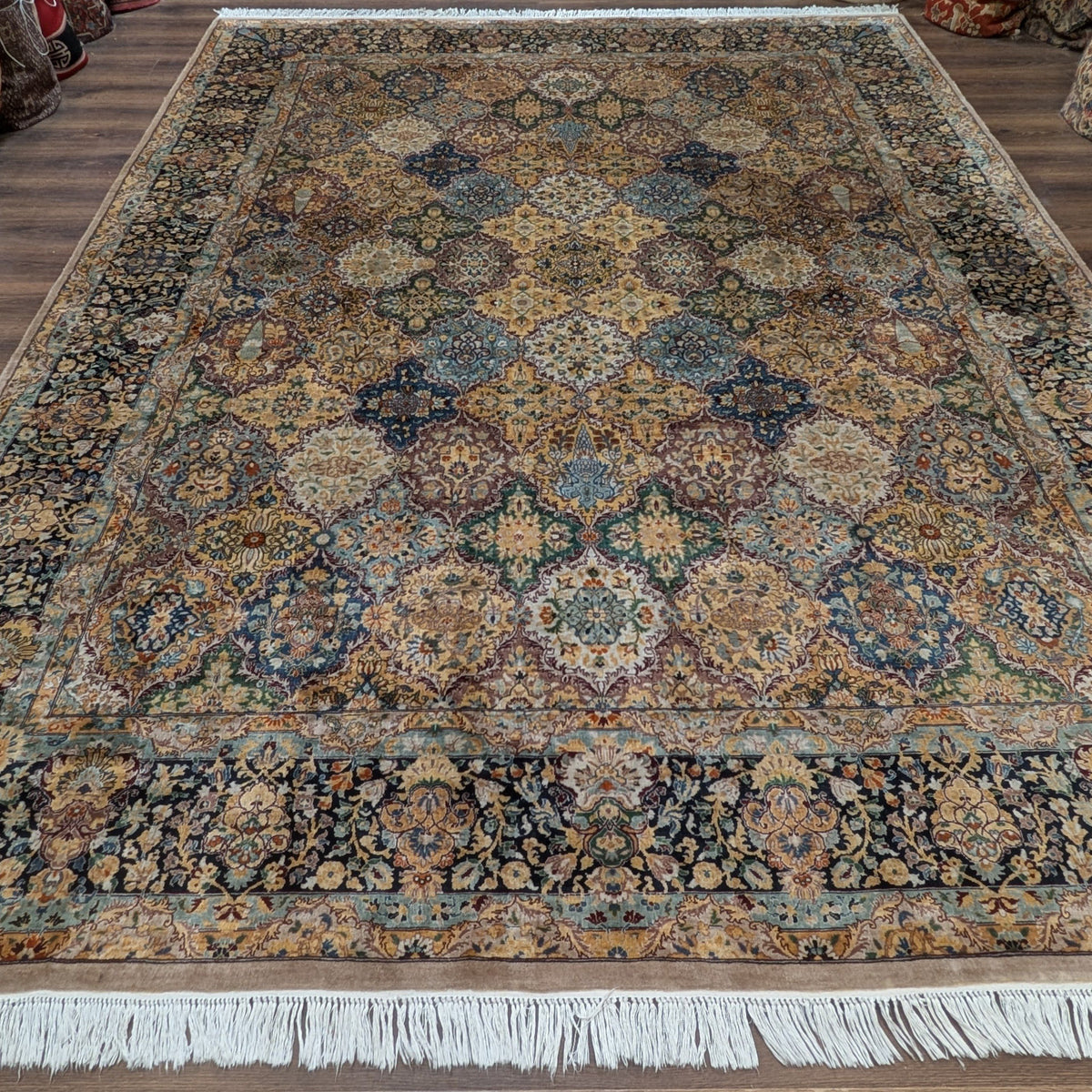 Pak Persian Rug 9x12, Multicolor Panel Kirman, Fine 310 KPSI, Colorful ...