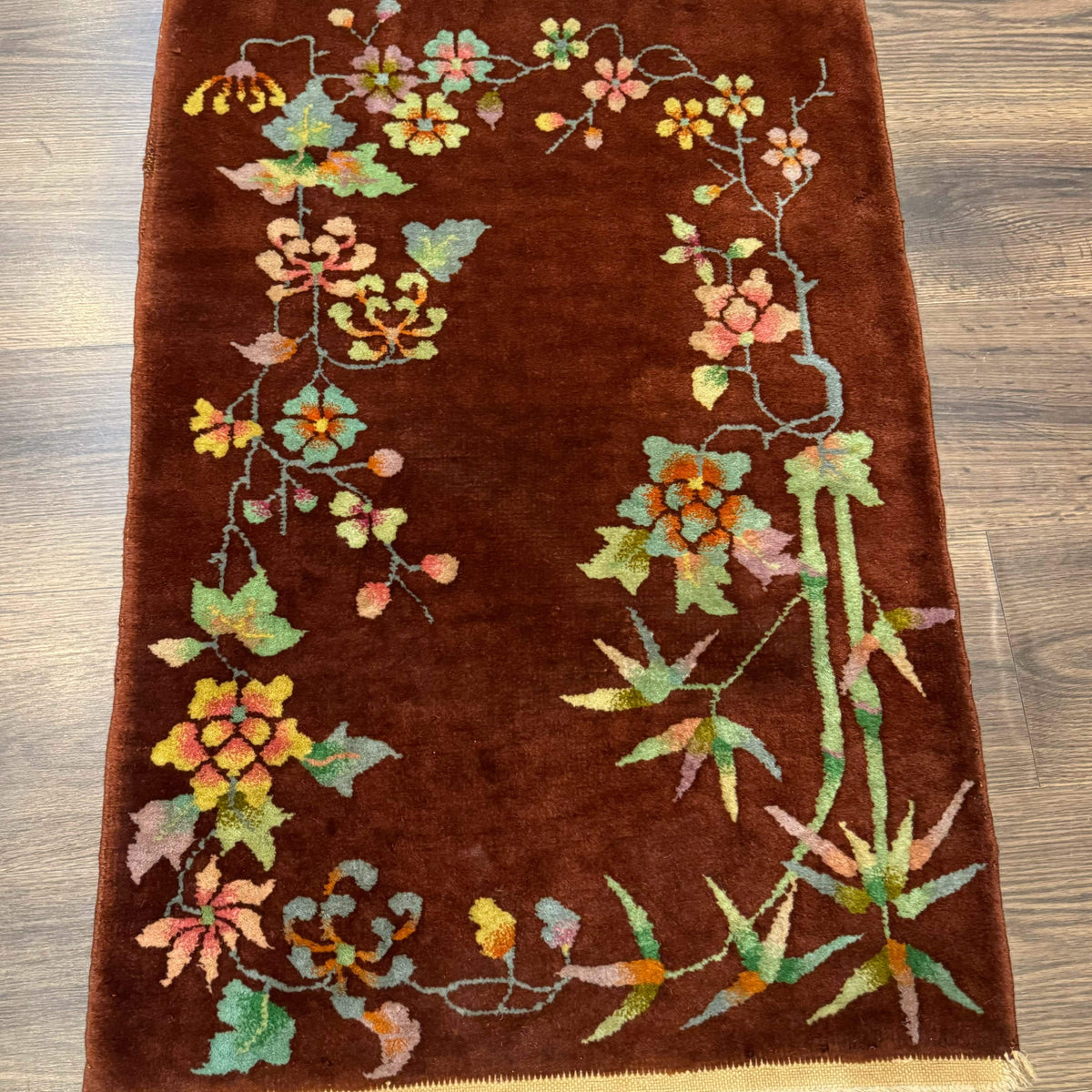 Small Chinese Art Deco Rug 2x3, Wool, Antique, Nichols – Jewel Rugs