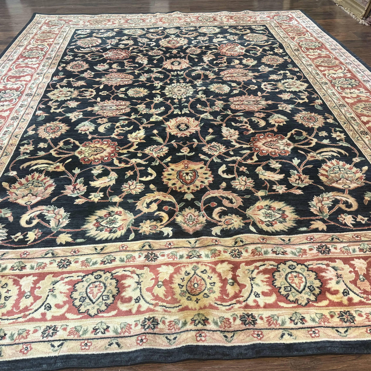 Vintage Oriental Rug 8x11, Floral Persian Design Carpet, Turkish Power ...