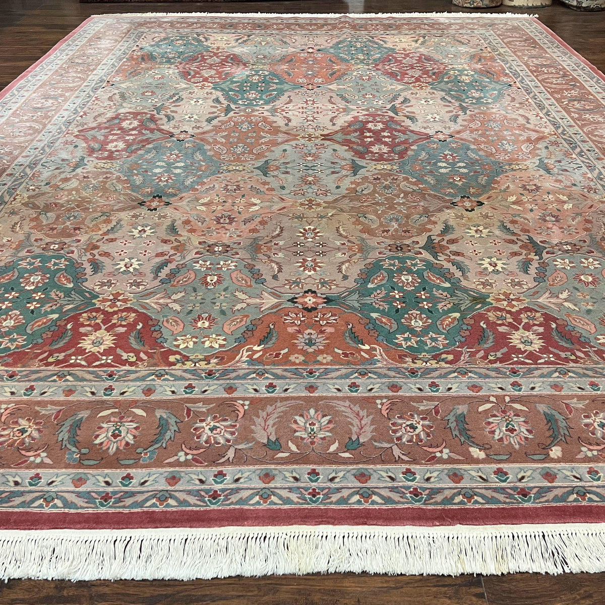 Sino Persian Rug 10x14, Multicolor Panel Design, Wool Handmade Vintage ...