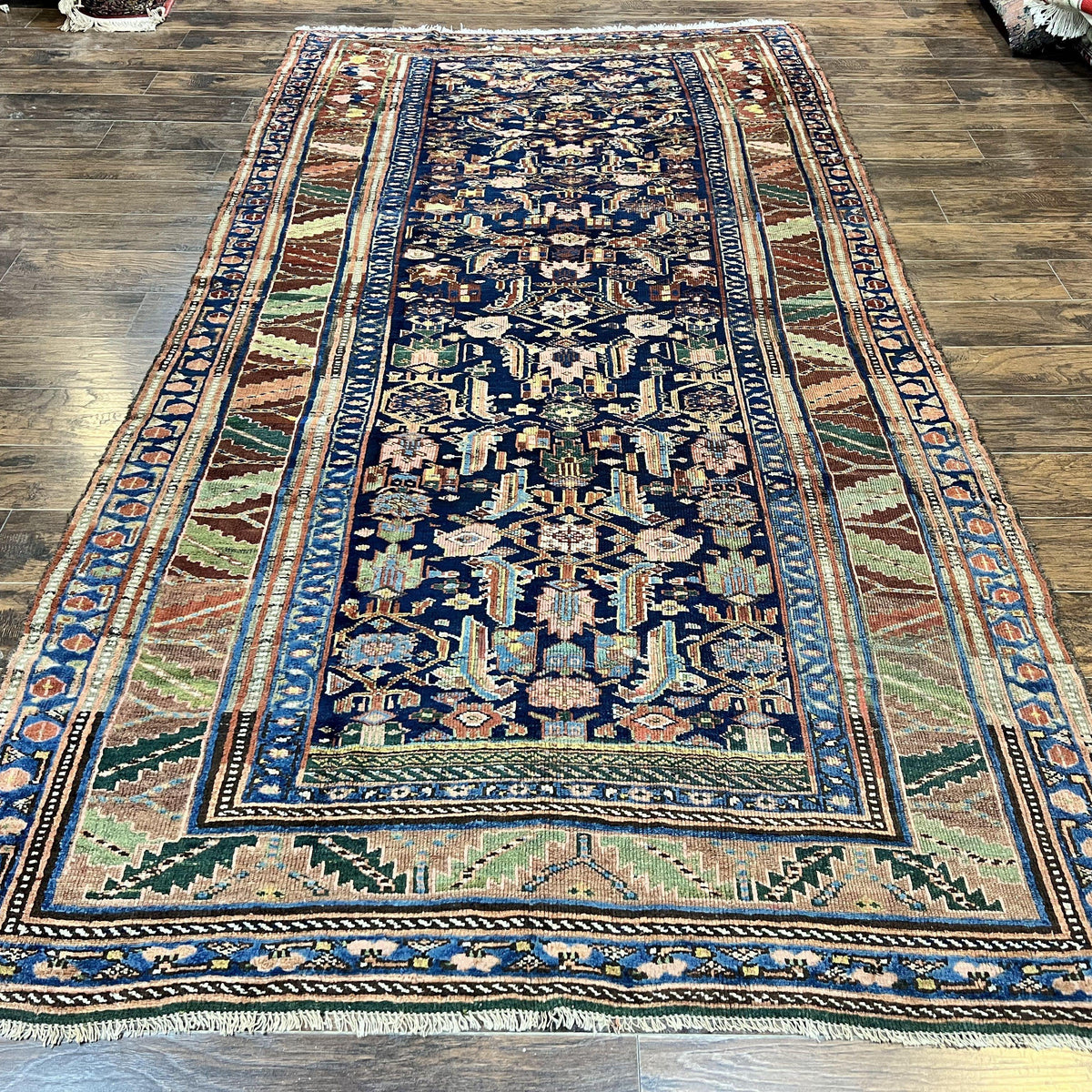 Caucasian Kalegy Rug 6x11, Wide Runner, Wool Hand Knotted Carpet, Navy ...