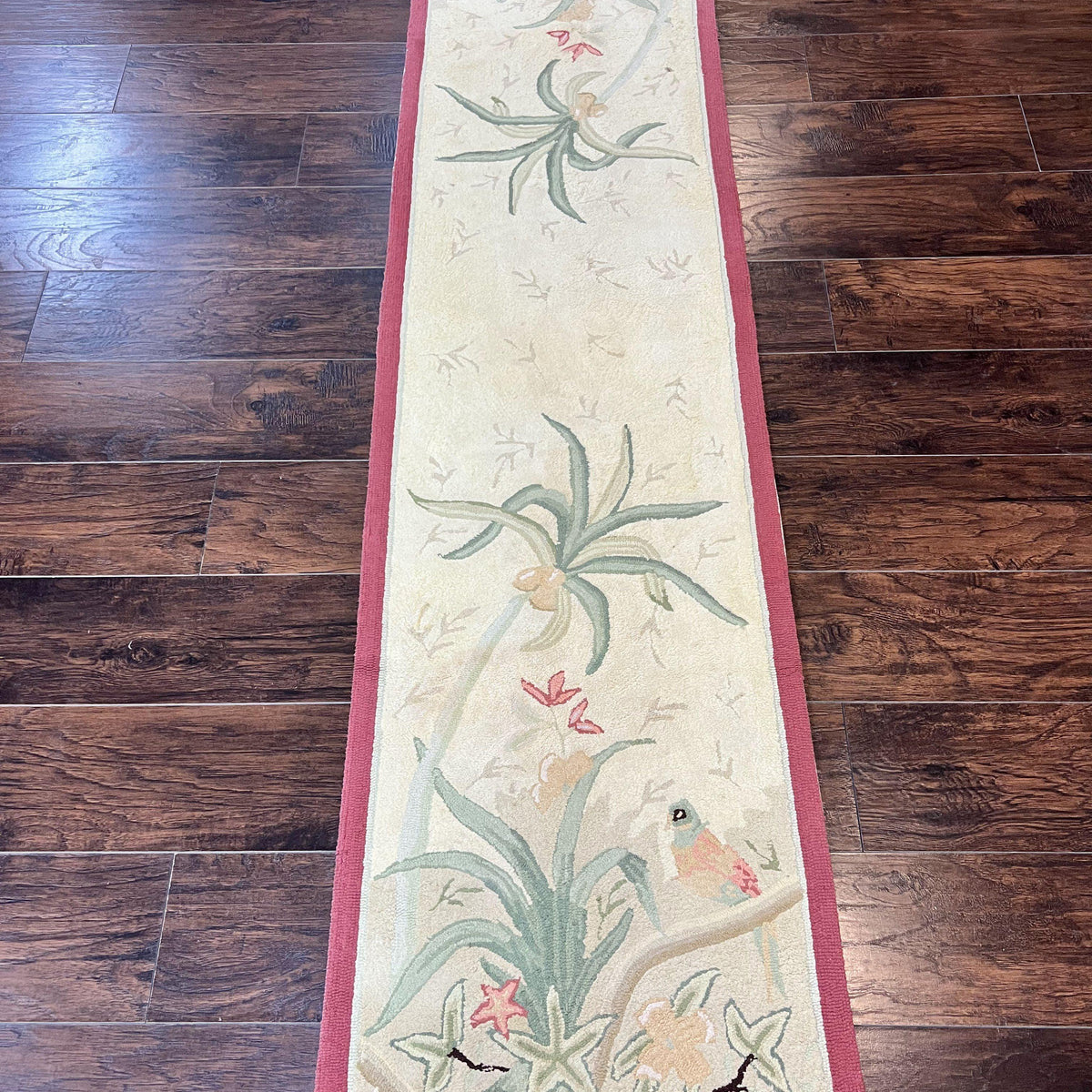 Chinese Hooked Runner Rug 2x8, Simple Design, Vintage, Birds, Rug for ...