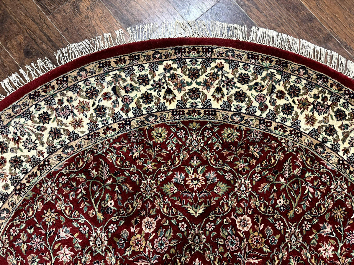 Indo Persian Round Rug 7x7, Wool, Vintage, Handmade, Large Round Orien ...