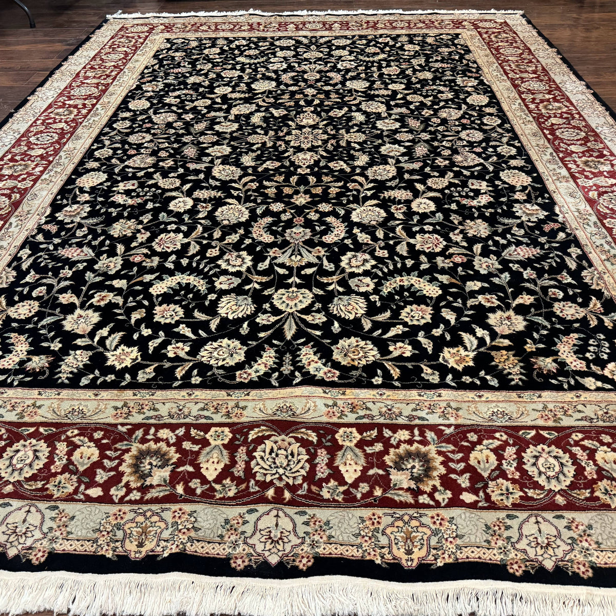 Sino Persian Rug 9x12, Fine Elegant Oriental Carpet 200 KPSI, Black an ...