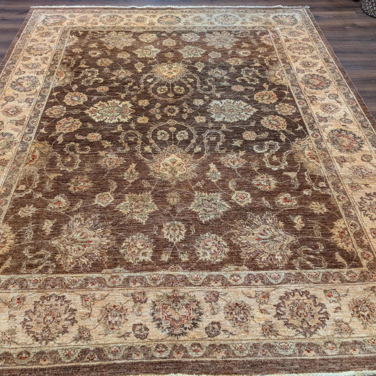 Pakistani Rug 8x10, Peshawar Chobi Carpet, Mahal Rug, Brown – Jewel Rugs