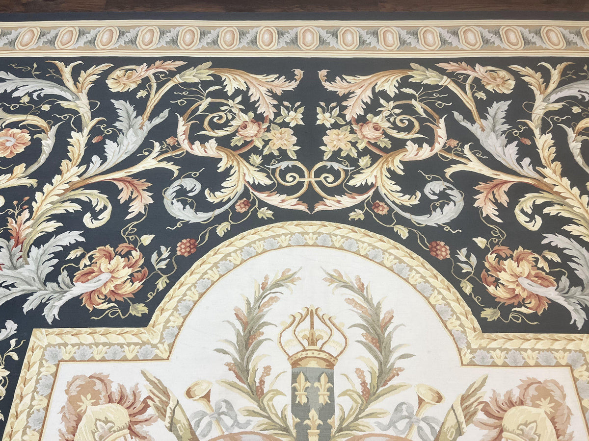 Extra Large Aubusson Rug 12x18, French European Design, Wool Handmade ...