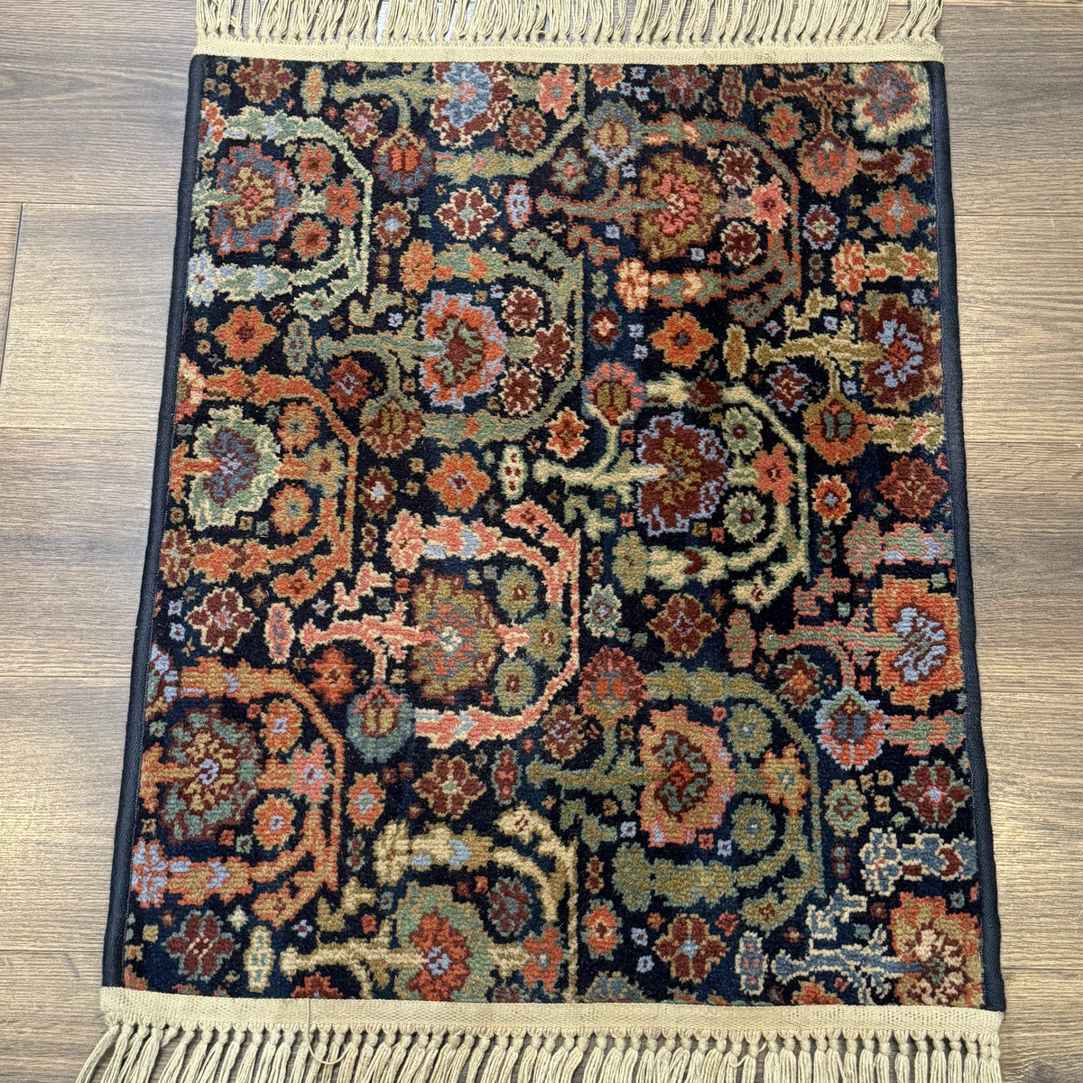 Small Wool Karastan Rug 2 x 2.5, Navy Blue, Vintage – Jewel Rugs