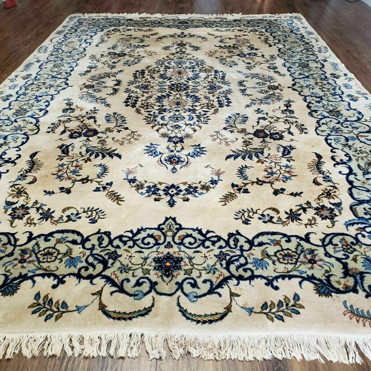 Semi Antique Persian Kashan Rug 8x12, Handmade Wool Rug – Jewel Rugs