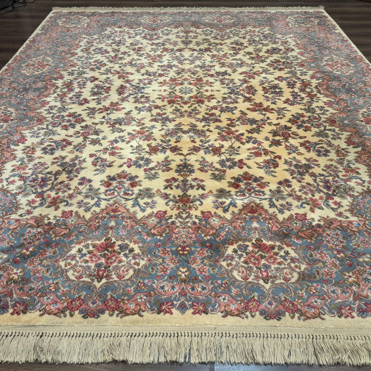 8.8 x 10.6 Karastan Kirman Rug #788, Wool Vintage Discontinued Floral ...