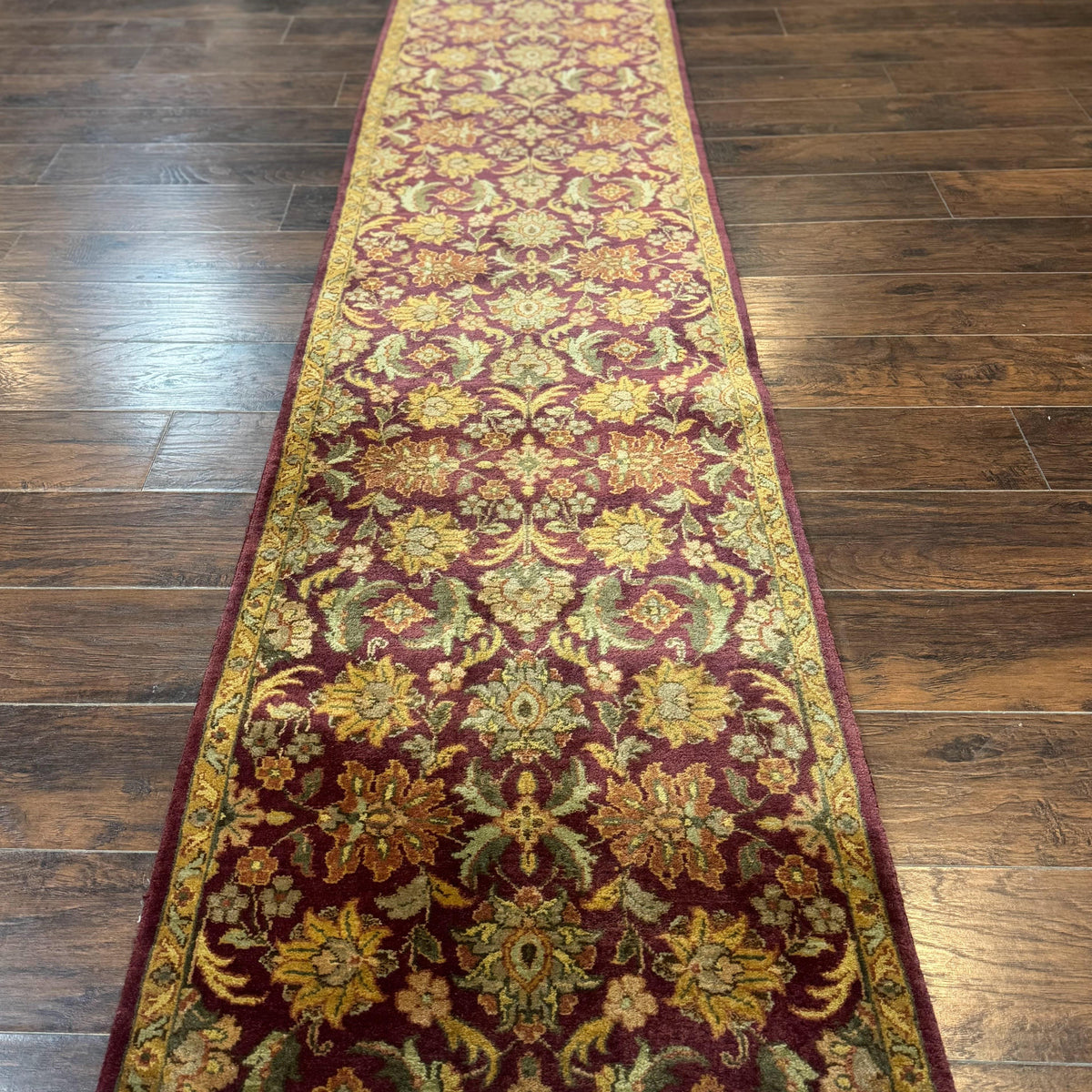 Indian Agra Runner Rug 2.6 x 17.5, Long Runner Rug for Hallway, Floral ...