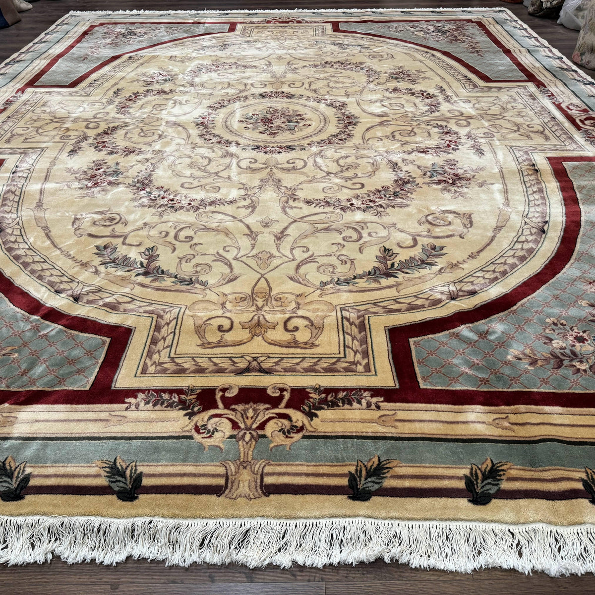 Large Aubusson Rug 12x15, Handmade Wool Carpet, Fine 180 KPSI – Jewel Rugs