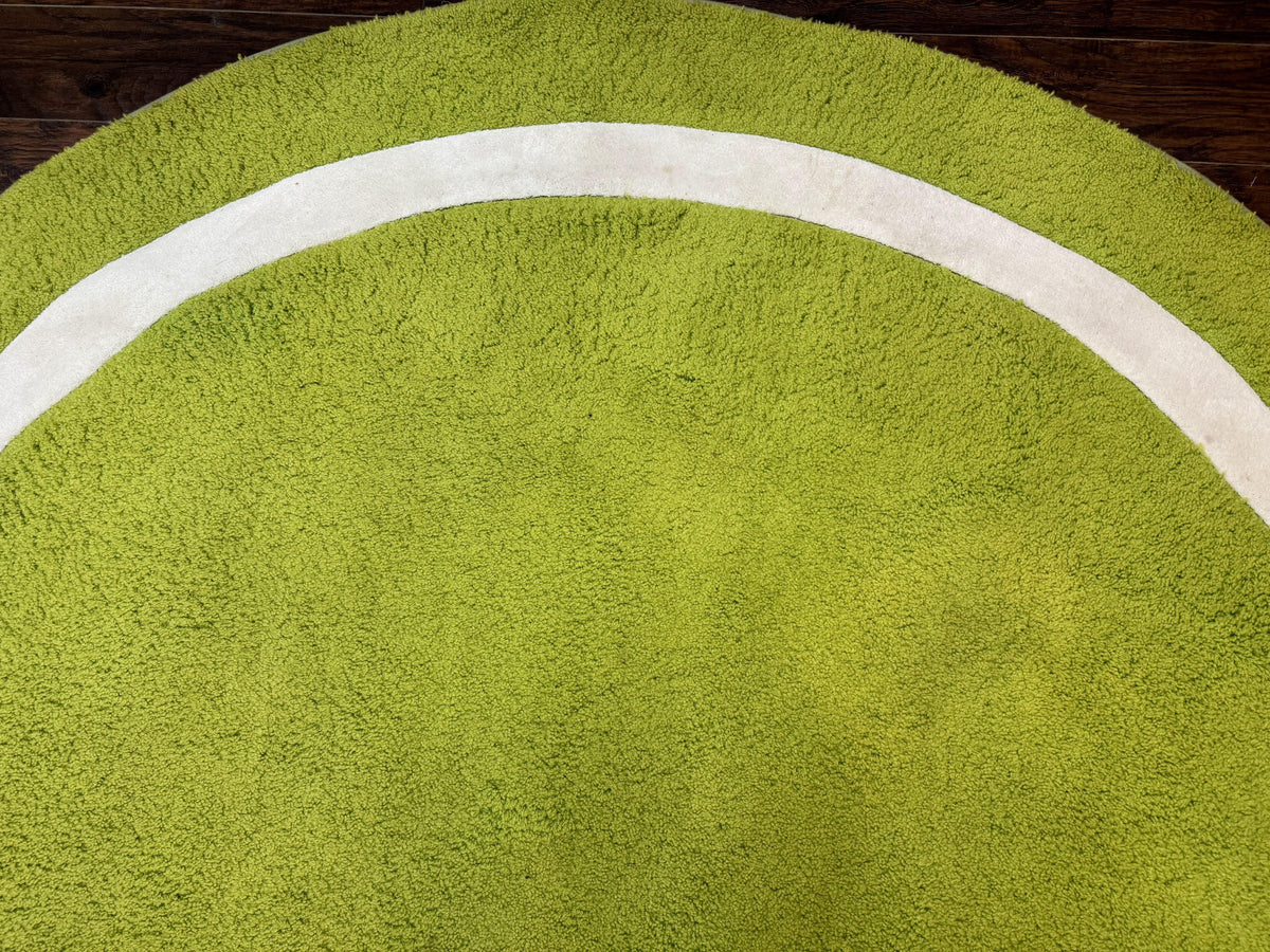 Large Round Rug 9x9, Vintage Retro Design, Lime Green – Jewel Rugs