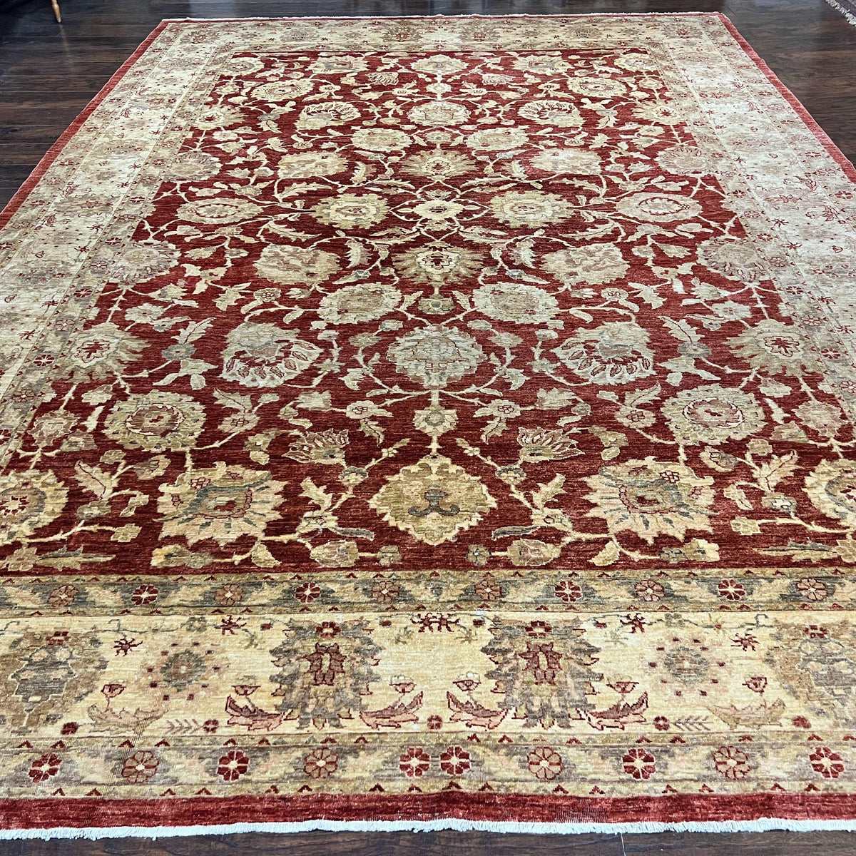 Pak Persian Rug 10x14, Sultanabad Mahal Peshawar Chobi Carpet, Large V ...