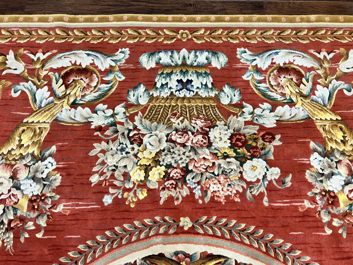 Aubusson Rug 10x12, Large Handmade Aubusson Wool Pile Vintage Stark Ca ...