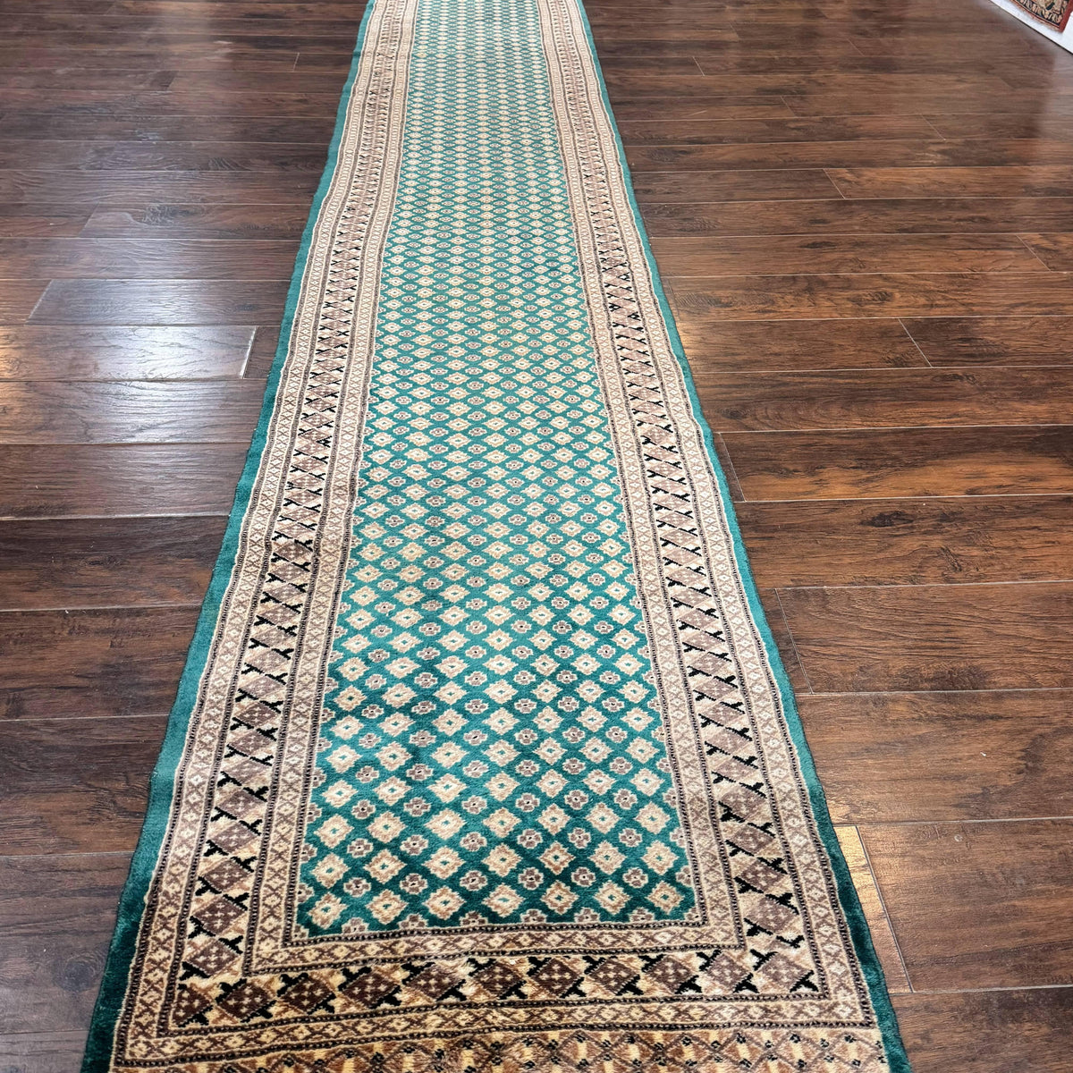 Long Pakistani Runner Rug 2.8 x 20, Hand Knotted Vintage Wool Hallway ...