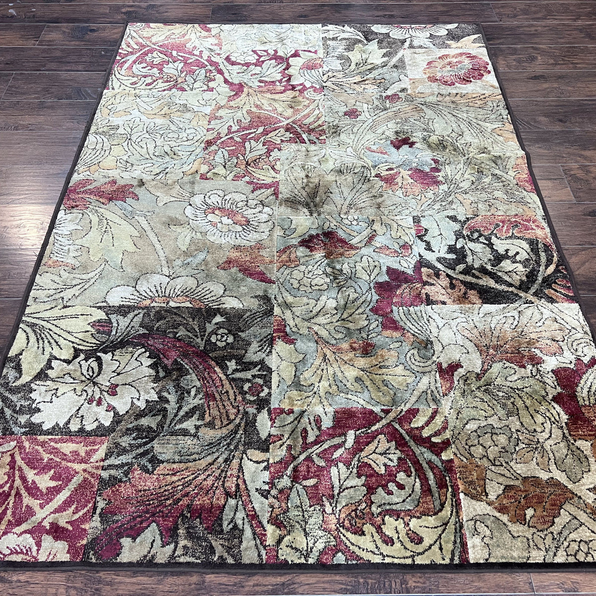 Modern Abstract Area Rug 5x7, Floral Design, Contemporary Carpet 5 x 7 ...