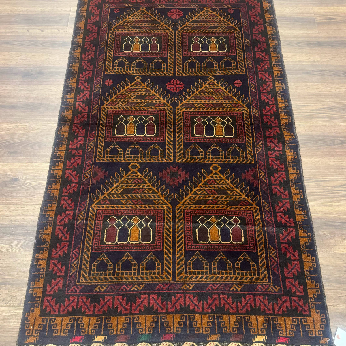 Afghan Rug 3x7, Navy Blue, Tribal Rug, Balouch Carpet, New – Jewel Rugs