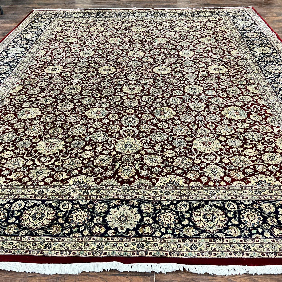 Sino Persian Rug 9x12, Floral Allover Pattern, Wool Vintage Carpet, Da ...