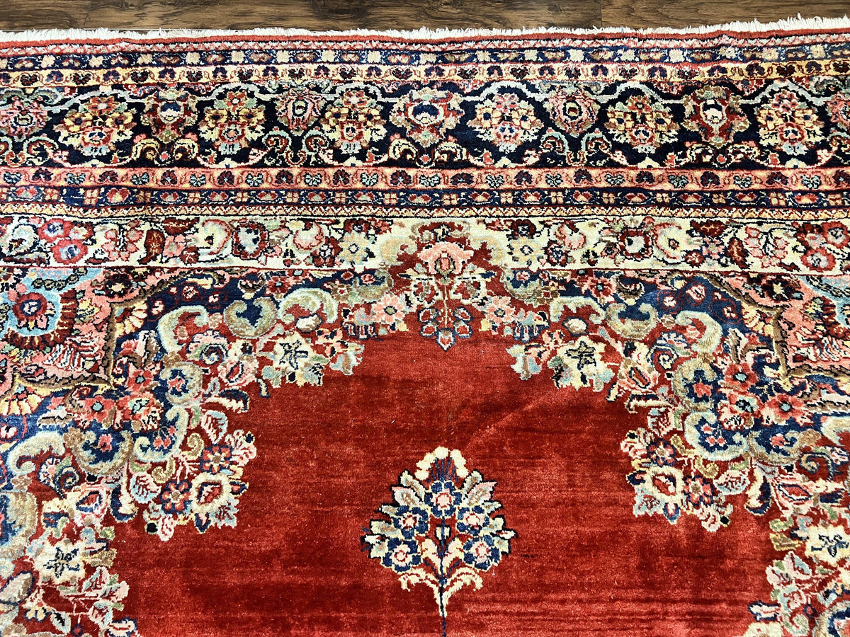 Persian Sarouk Rug 11x14, Semi Open Field, Large Antique Persian Wool ...