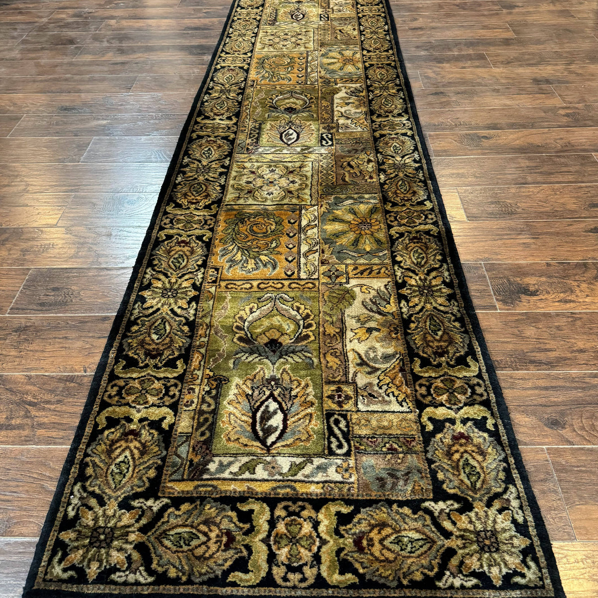Indian Runner Rug 3x14, Panel Design, Oriental Carpet for Hallway ...