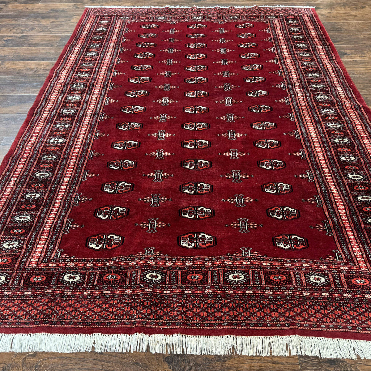 Pakistani Bokhara Rug 6x9 – Red, Hand-Knotted Wool, Vintage Turkoman C ...