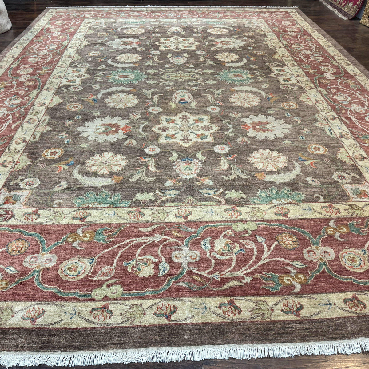 Peshawar Rug 10x15, Pak Persian Sultanabad Rug, VIntage Wool Floral Ha ...