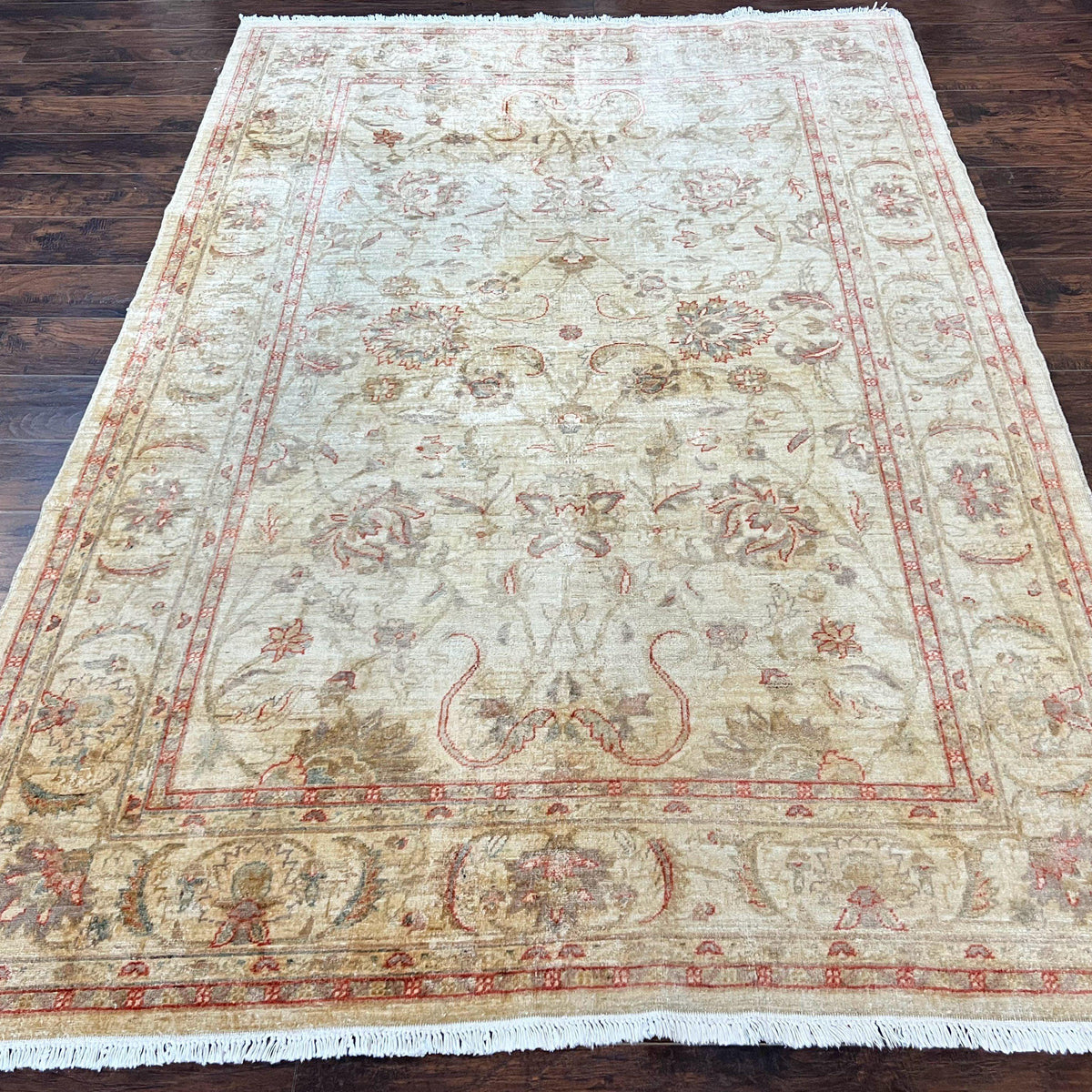 Peshawar Rug 6 x 9.6, Pakistani Chobi Carpet, Neutral Colors, Vintage ...