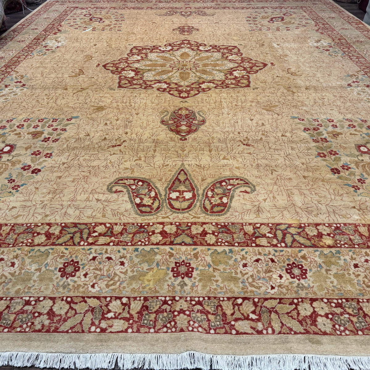 Palace Size Pak Persian Rug 13x17, Haji Jalili Design, Beige and Rust ...