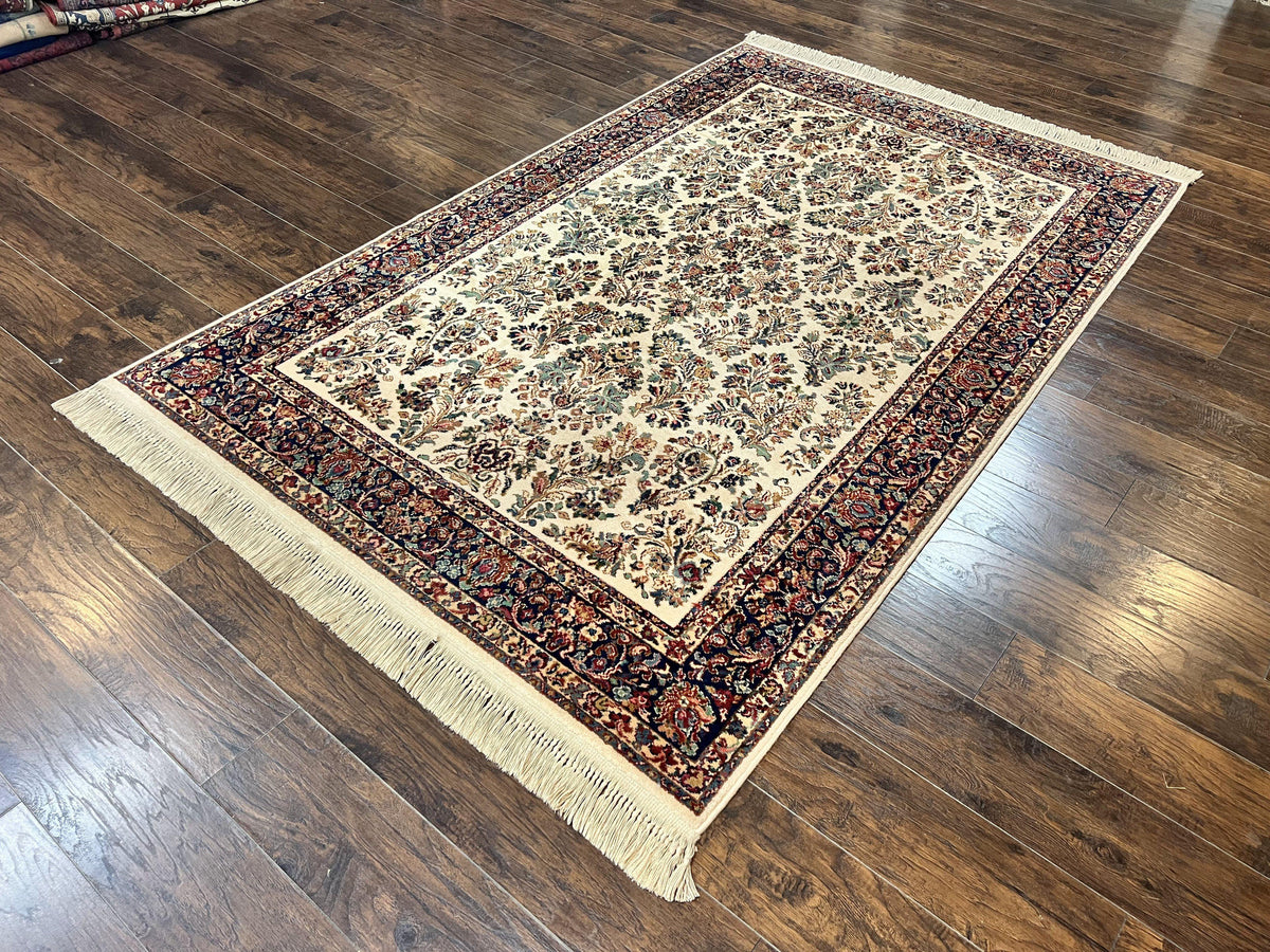 Karastan Rug 5.9 x 9 Ivory Sarouk #760, Vintage Wool Karastan Original ...