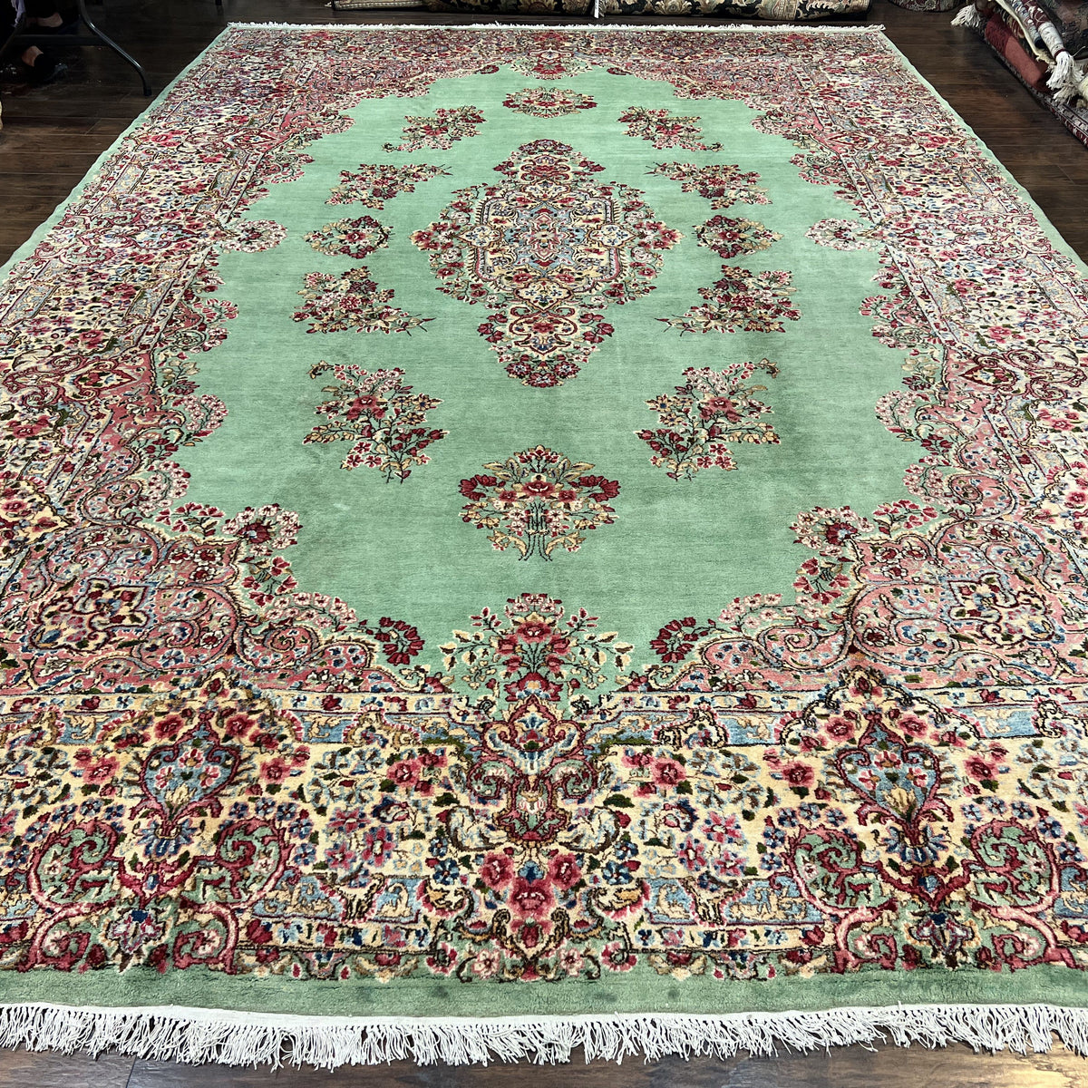Palace Size Persian Kirman Rug 10x16, Oversized Hand Knotted Handmade ...