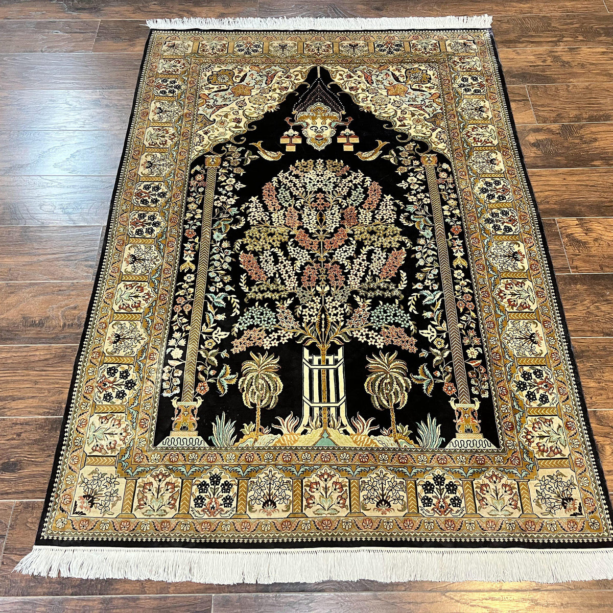 Wonderful Sino Persian Silk Rug 4x6, Tree of LIfe Design, Masterpiece ...