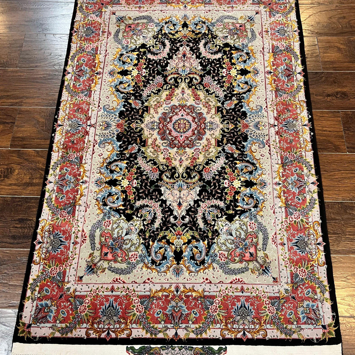 Wonderful 3x5 Persian Tabriz Rug, 650 KPSI, Kork Wool on Silk Foundati ...