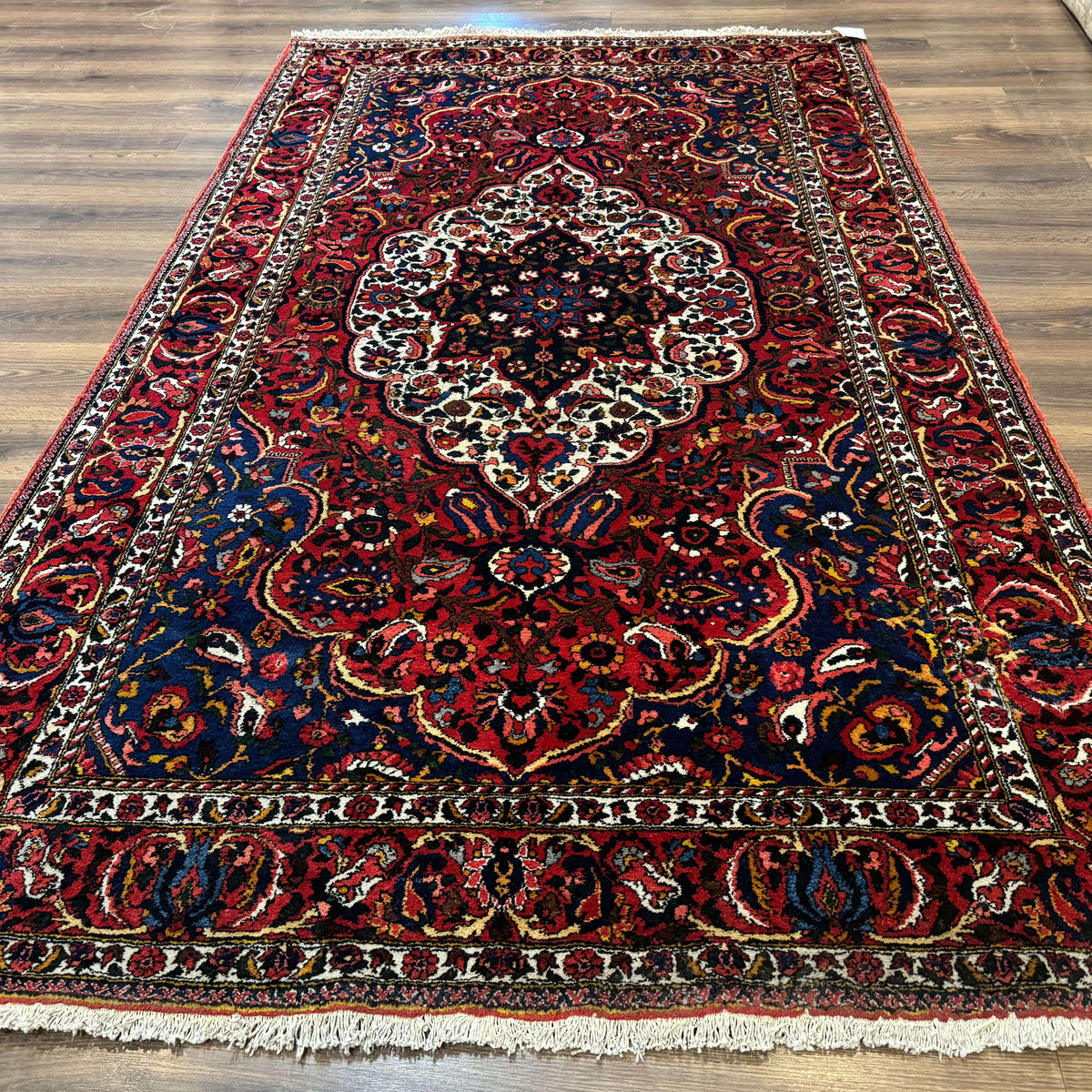 Persian Tribal Rug 5x9, Bakhtiyari Chalshotor Carpet, Medallion, Red I ...