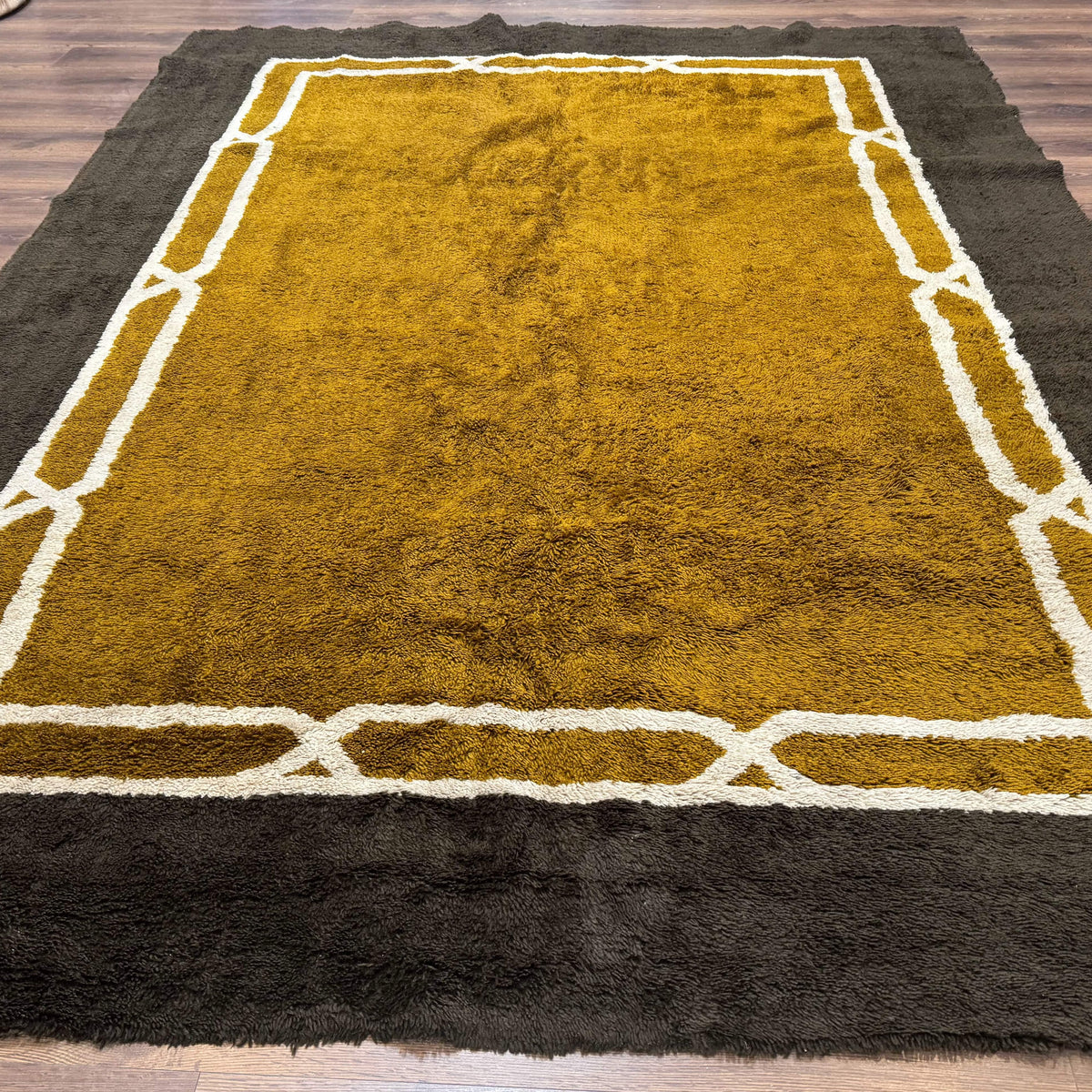 Mid Century Shag Rug 8x11, Large Vintage Shag Rug, Open Field, Europea ...