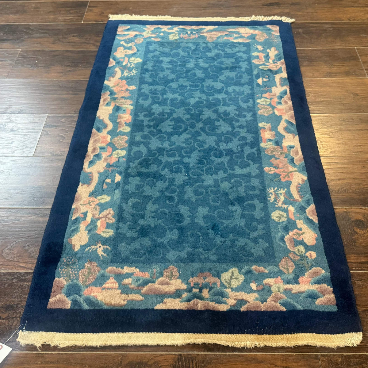Blue Chinese Rug 2.6 x 4, Fete Rug, Peking Rug, Chinese Wool Rug, Art ...