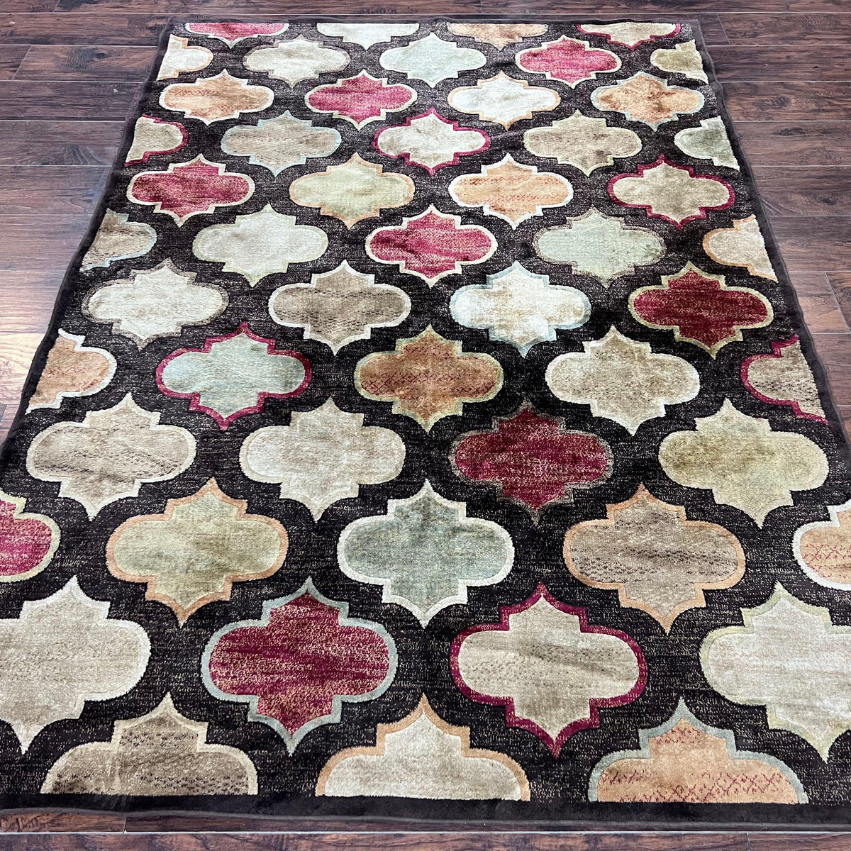 Panel Design Rug 5x7, Multicolor Contemporary Area Rug, Small Living R ...