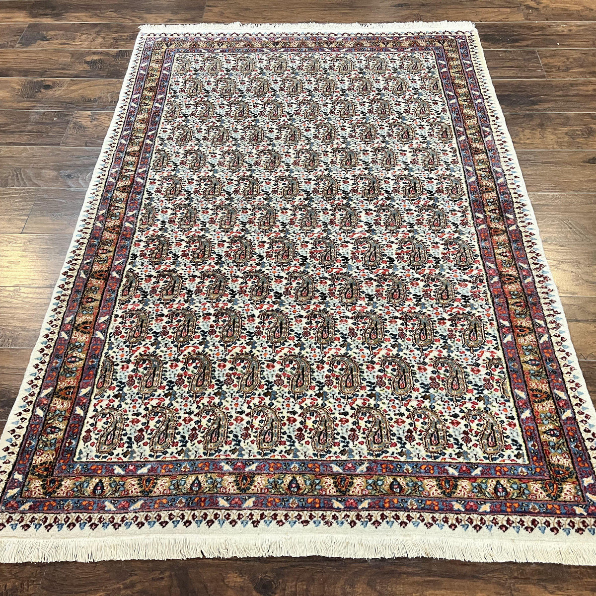 Persian Rug 4x6, Mashad Kashmar Rug, Boteh Paisley Design, Allover Rep ...