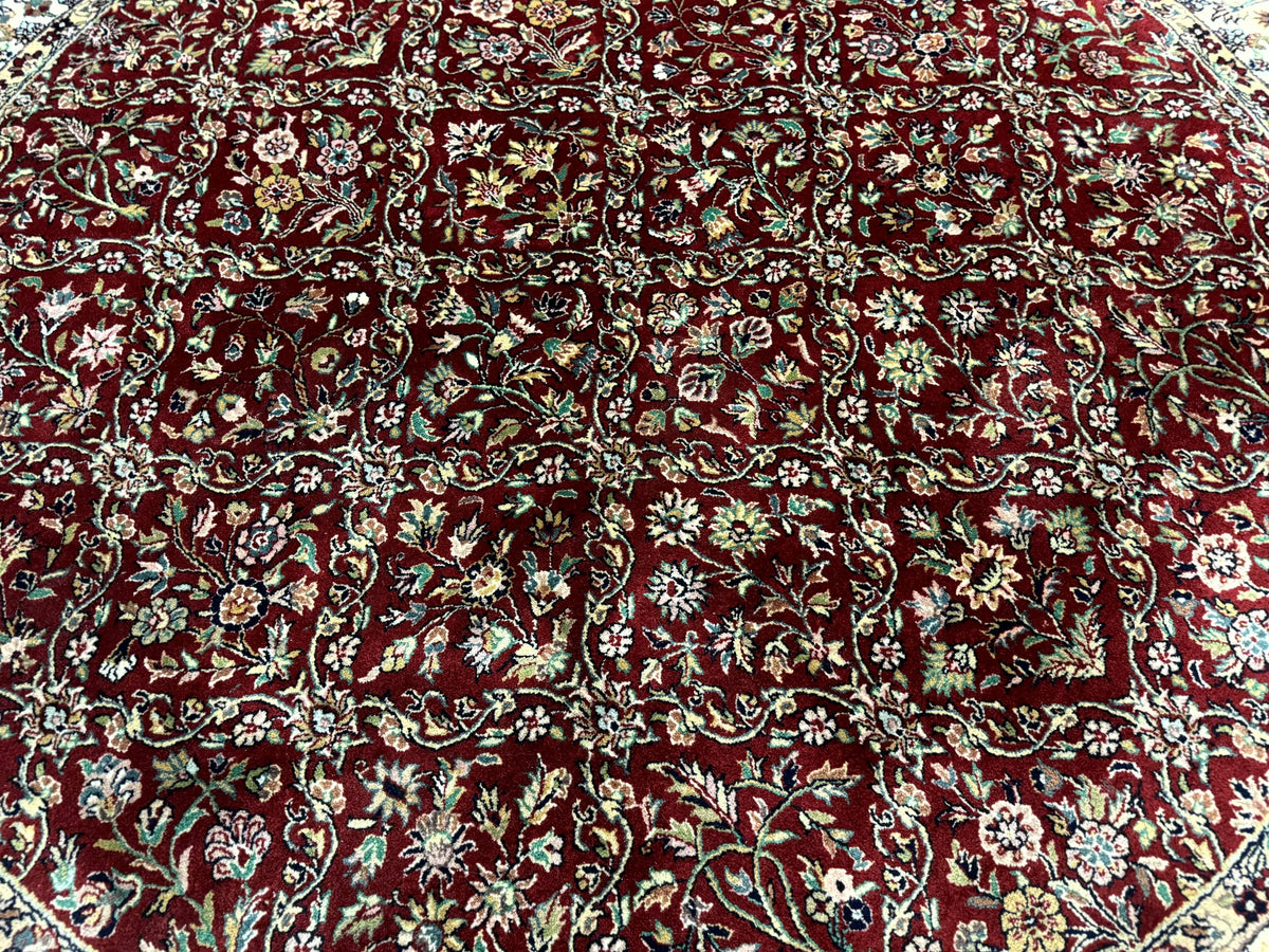 Indo Persian Round Rug 7x7, Wool, Vintage, Handmade, Large Round Orien ...